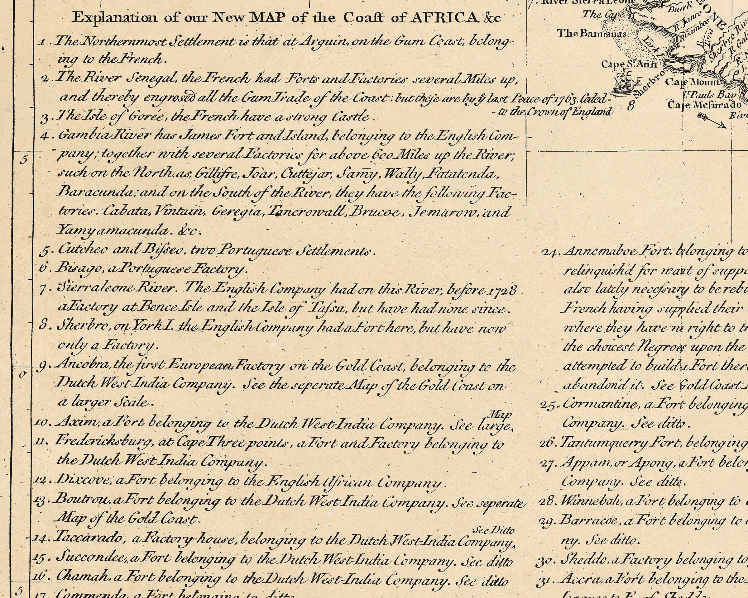 1774 Map of the African Coast - Etsy