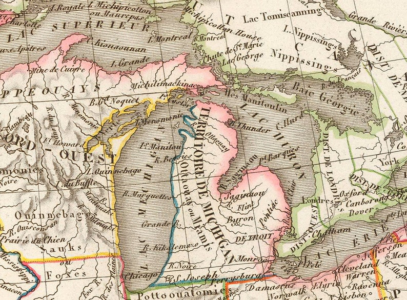 1832 Map of the United States - Etsy