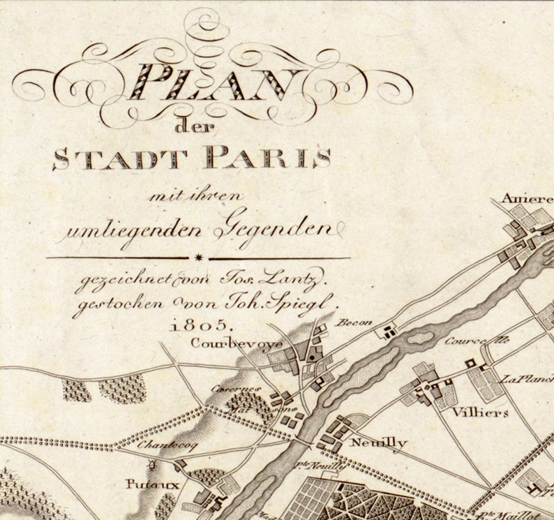 1805 Map of Paris - Etsy