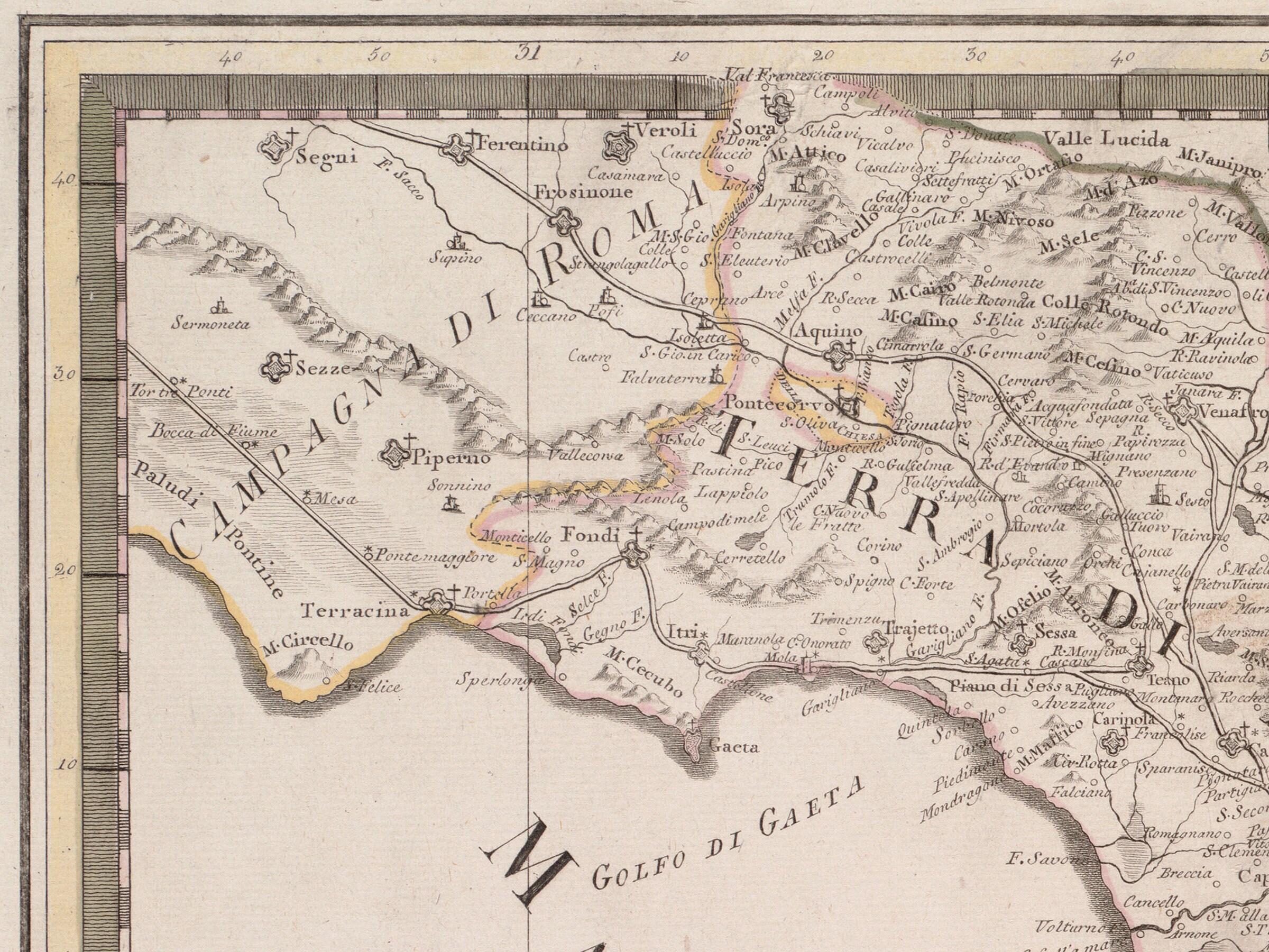 1790 Map of the Campania Region in Italy - Etsy