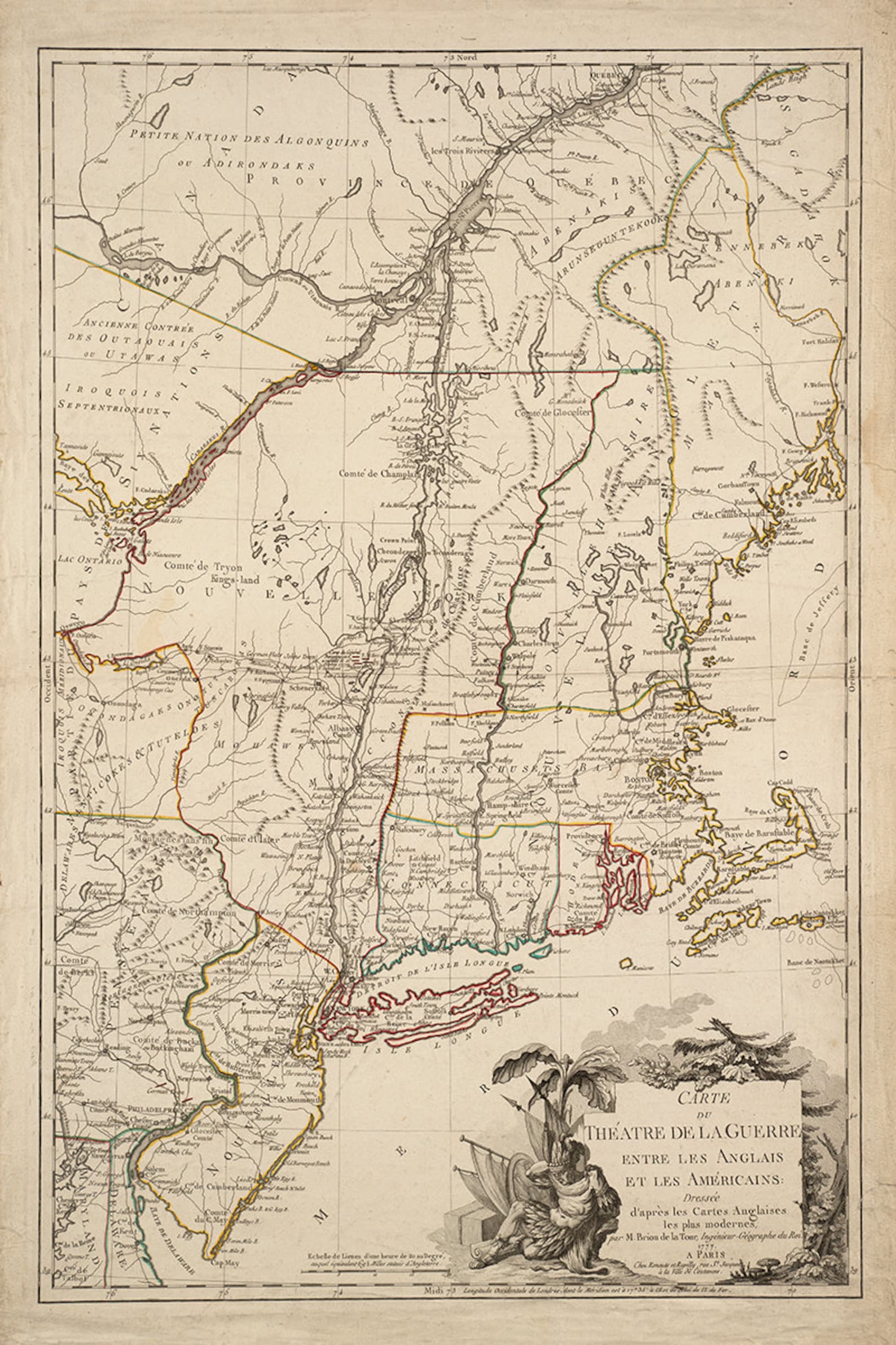 1777 Map of Northeast America - Etsy