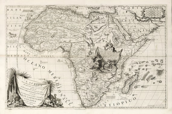 1693 Map of Africa - Etsy