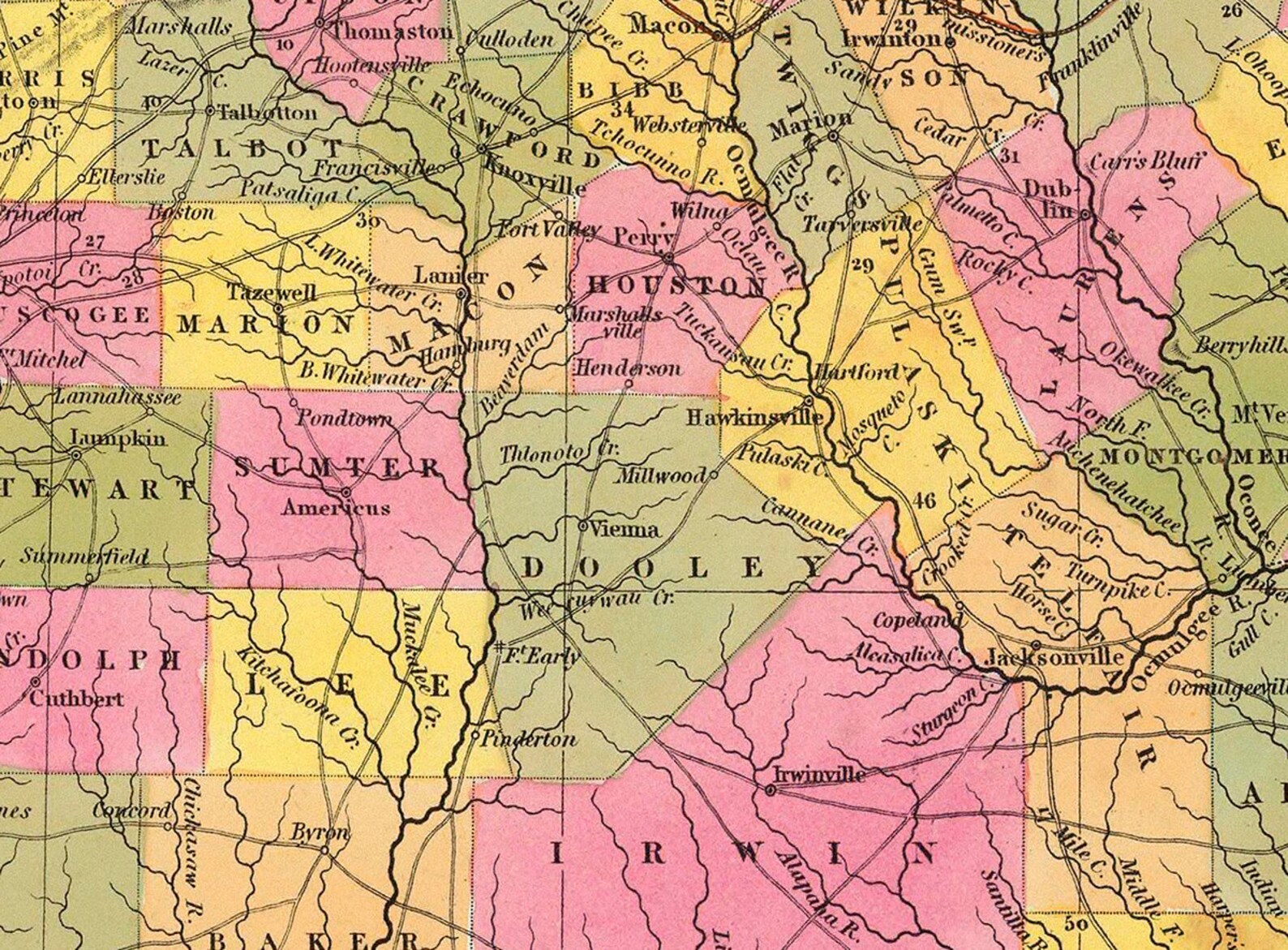 1846 Map of Georgia - Etsy