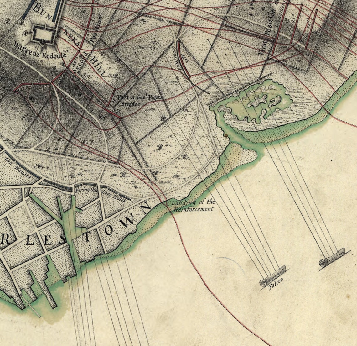 1775 Map of the Battle of Bunker Hill - Etsy