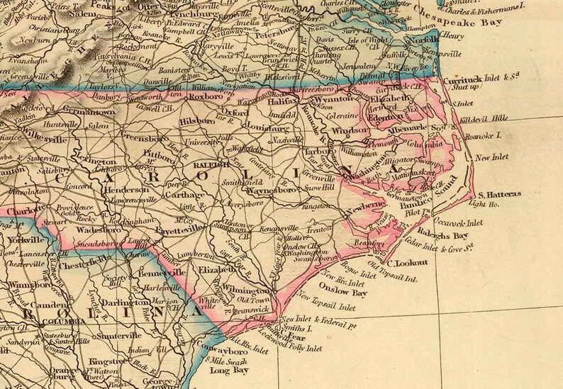 1834 Map of America - Etsy