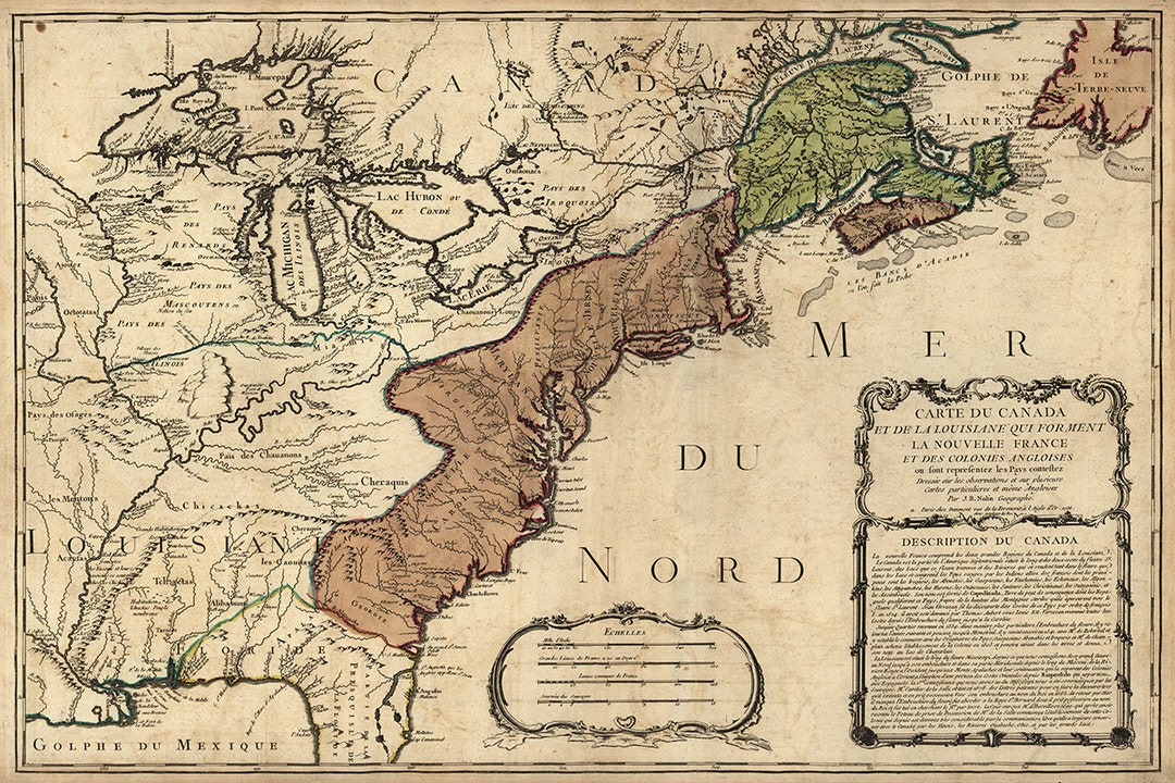 1756 Map of America - Etsy