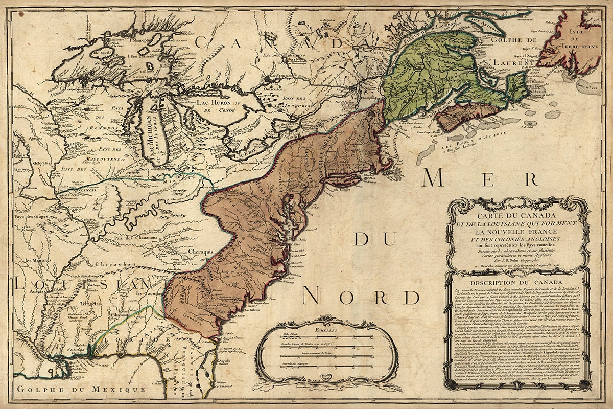 1756 Map of America - Etsy