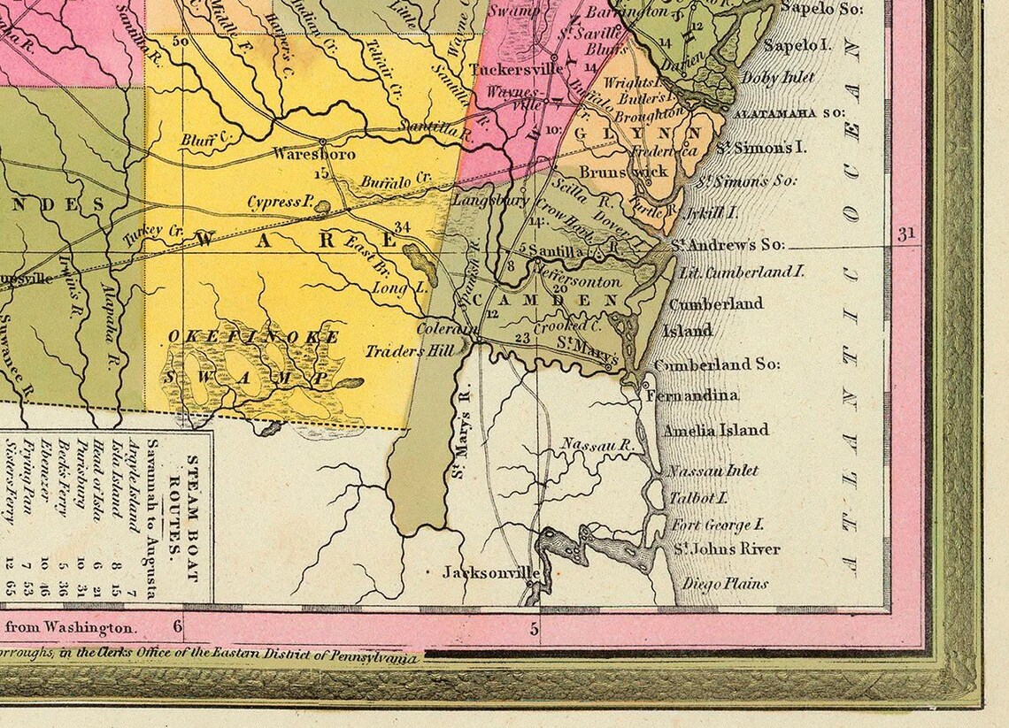 1846 Map of Georgia - Etsy