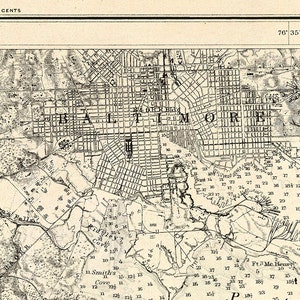 Patapsco River and Baltimore Harbor – 1880 - Etsy
