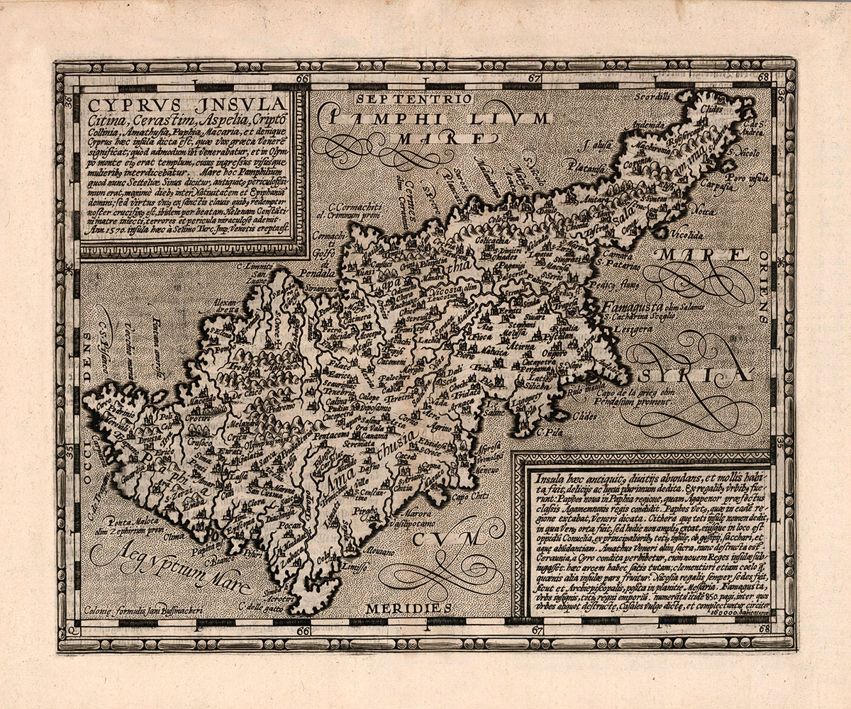 1600 Map of Cyprus - Etsy