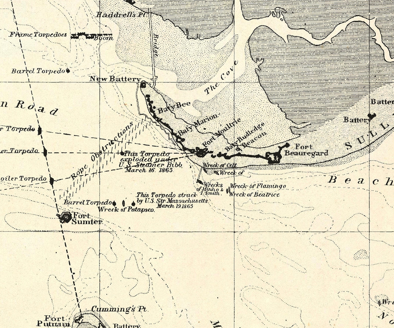 1865 Civil War Map of Charleston Harbor - Etsy