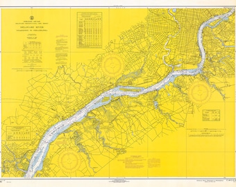 Philadelphia Waterfront & Delaware River Historical Map 1924 Nautical ...