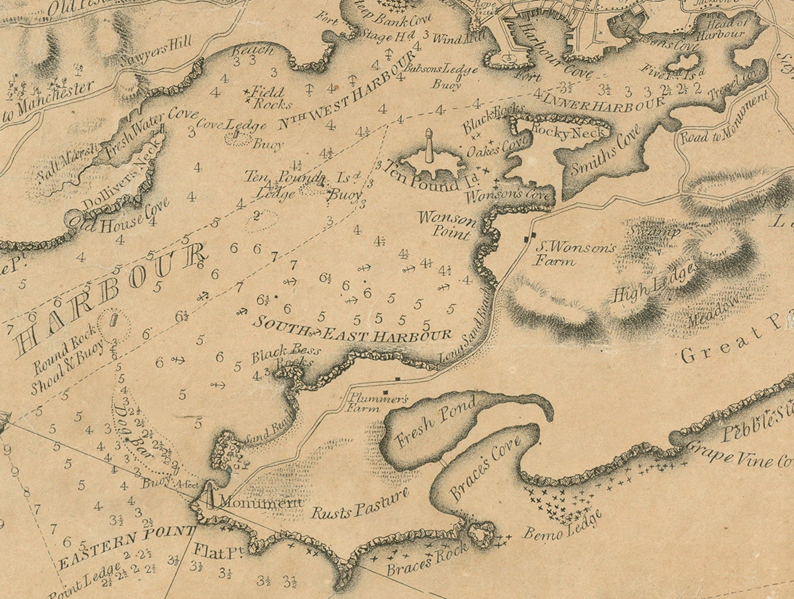 1831 Map of Gloucester Massachusetts - Etsy