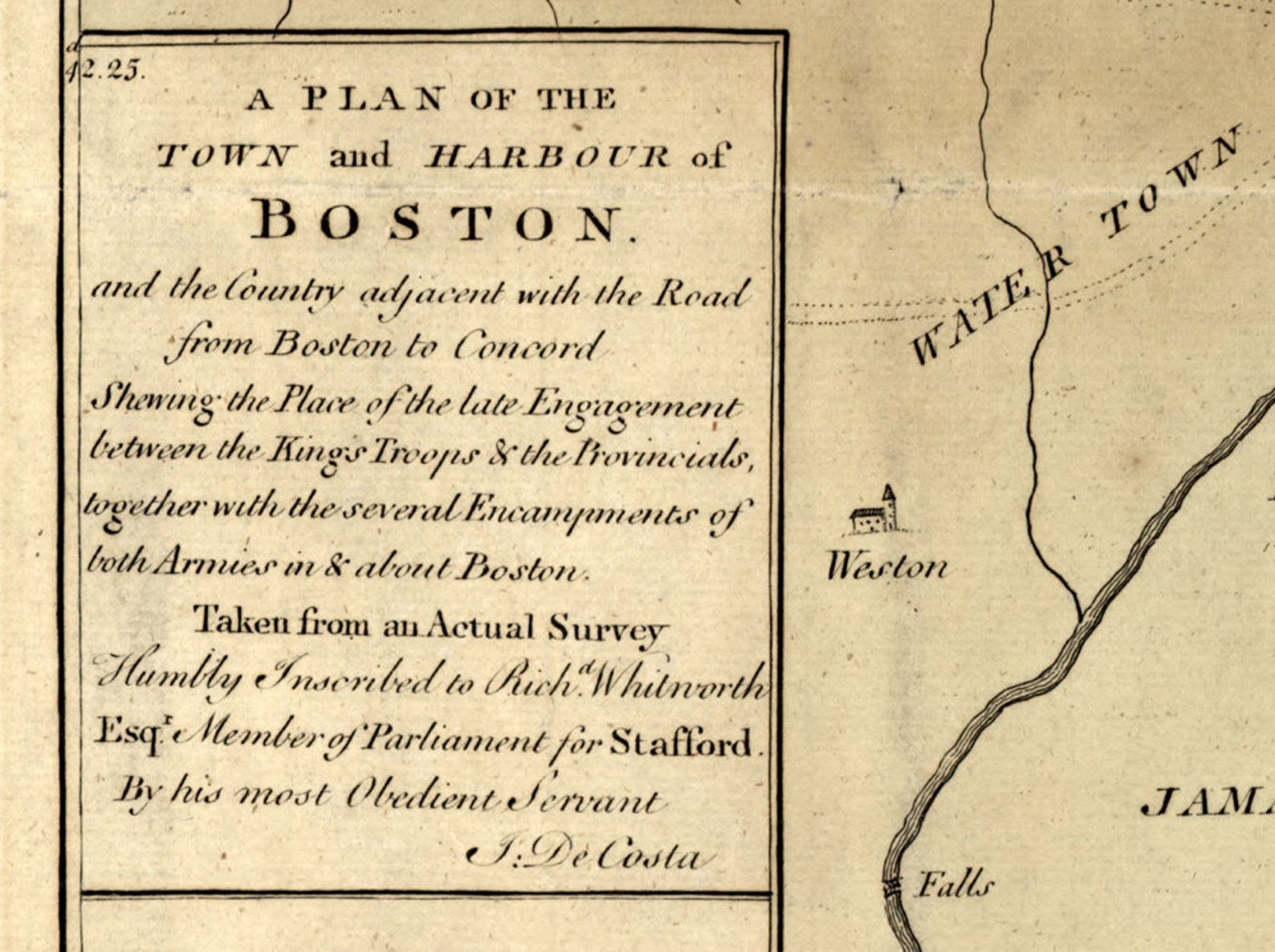 1775 Map of Boston Area - Etsy