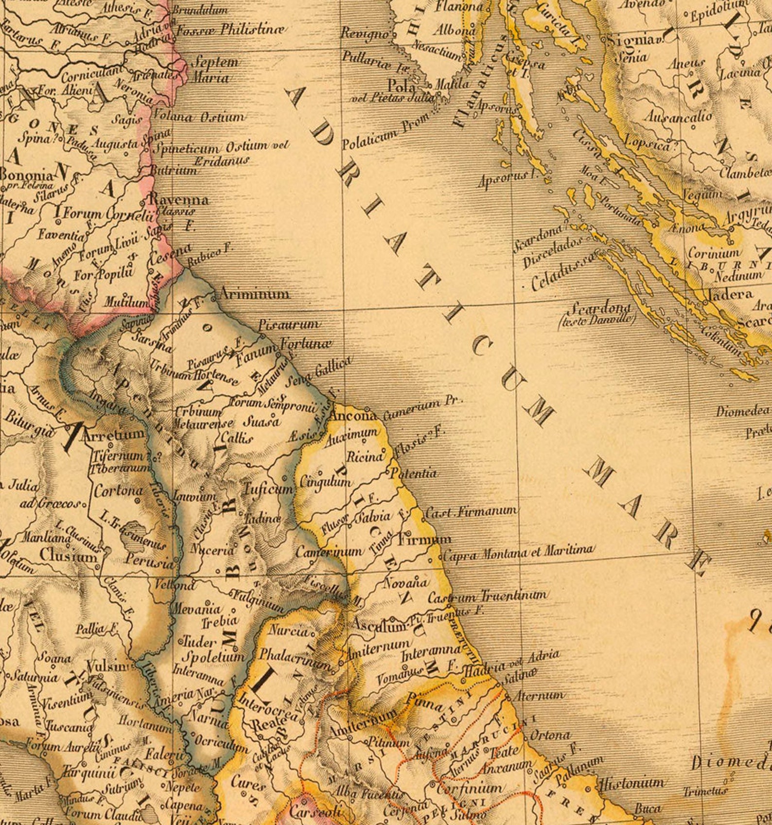 1839 Map of Italy - Etsy