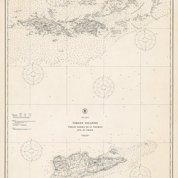 Virgin Islands Nautical Chart - Etsy