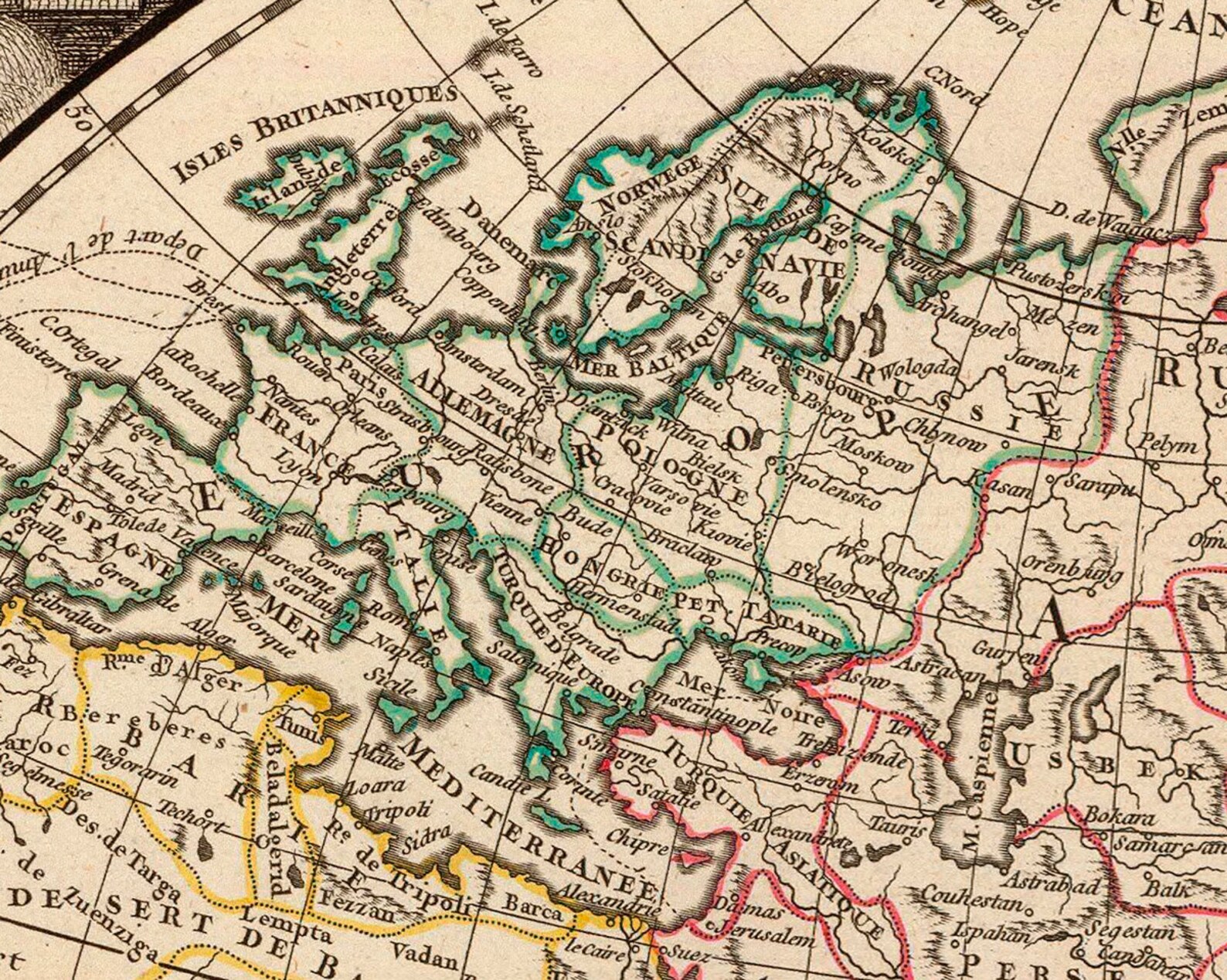 1752 Map of the World - Etsy