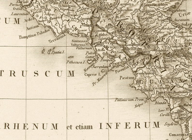 1825 Map of Italy - Etsy