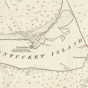 1874 Nautical Chart of Vineyard Sound and Nantucket Shoals - Etsy