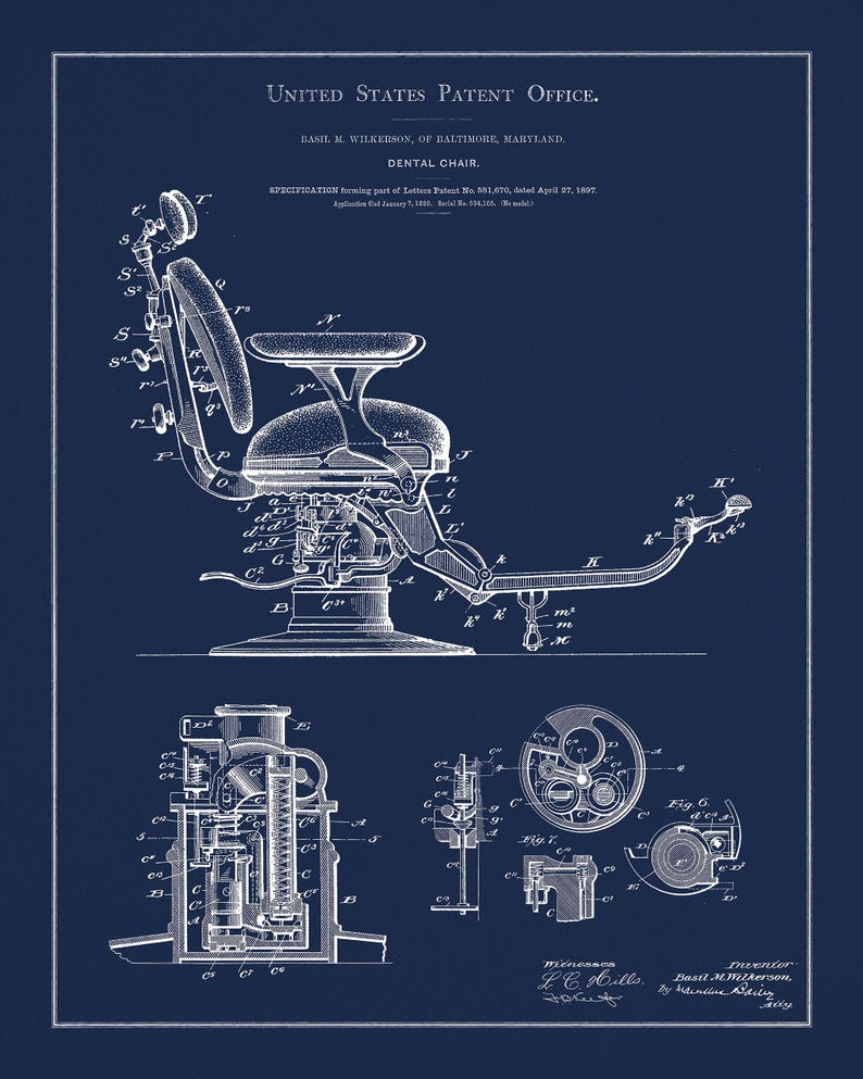 Dental Chair Patent Print - Etsy
