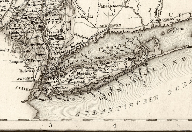 1844 Map of New York State - Etsy