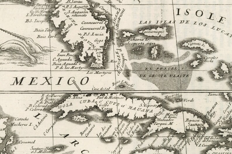 1688 Map of America - Etsy