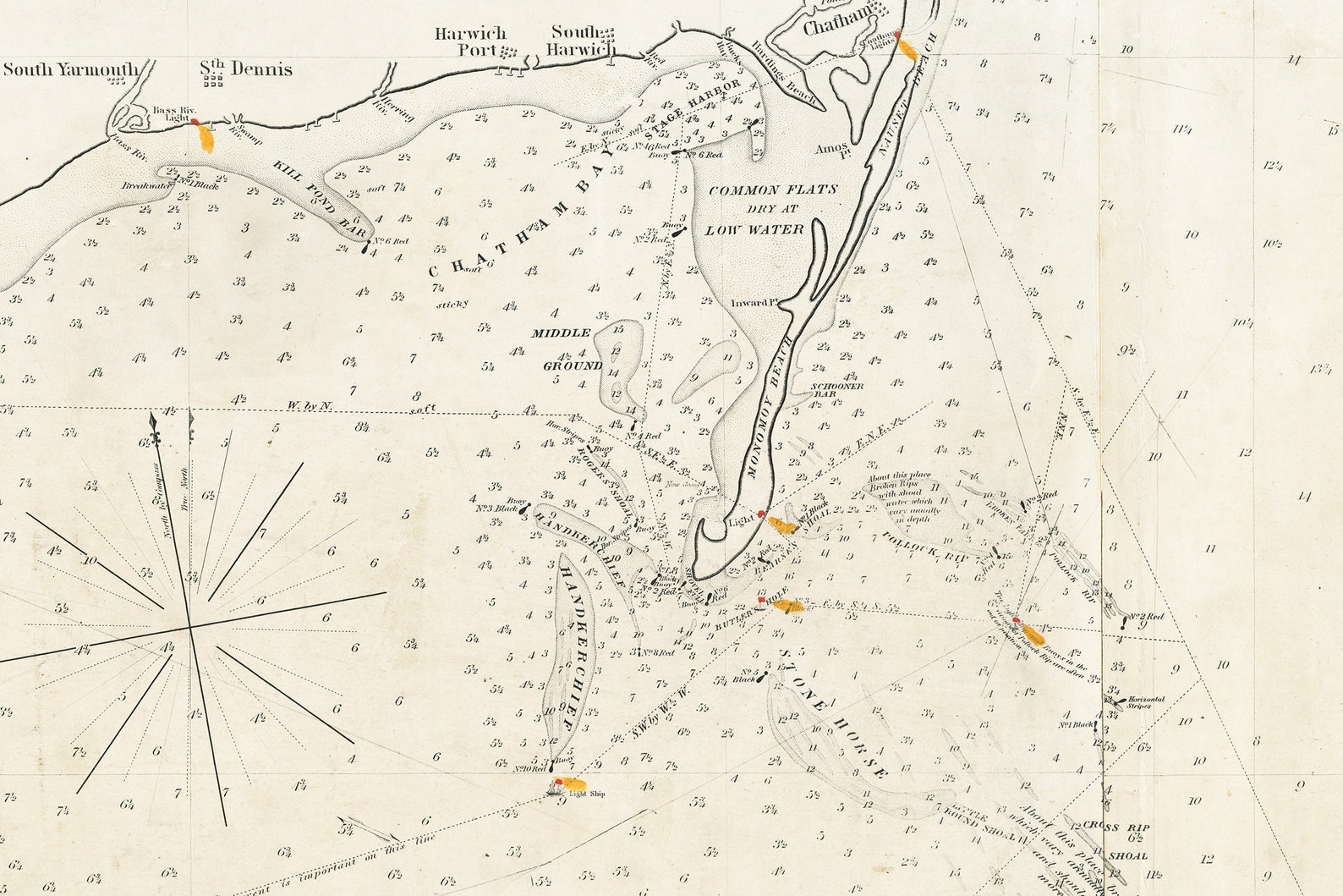 1874 Nautical Chart of Vineyard Sound and Nantucket Shoals - Etsy