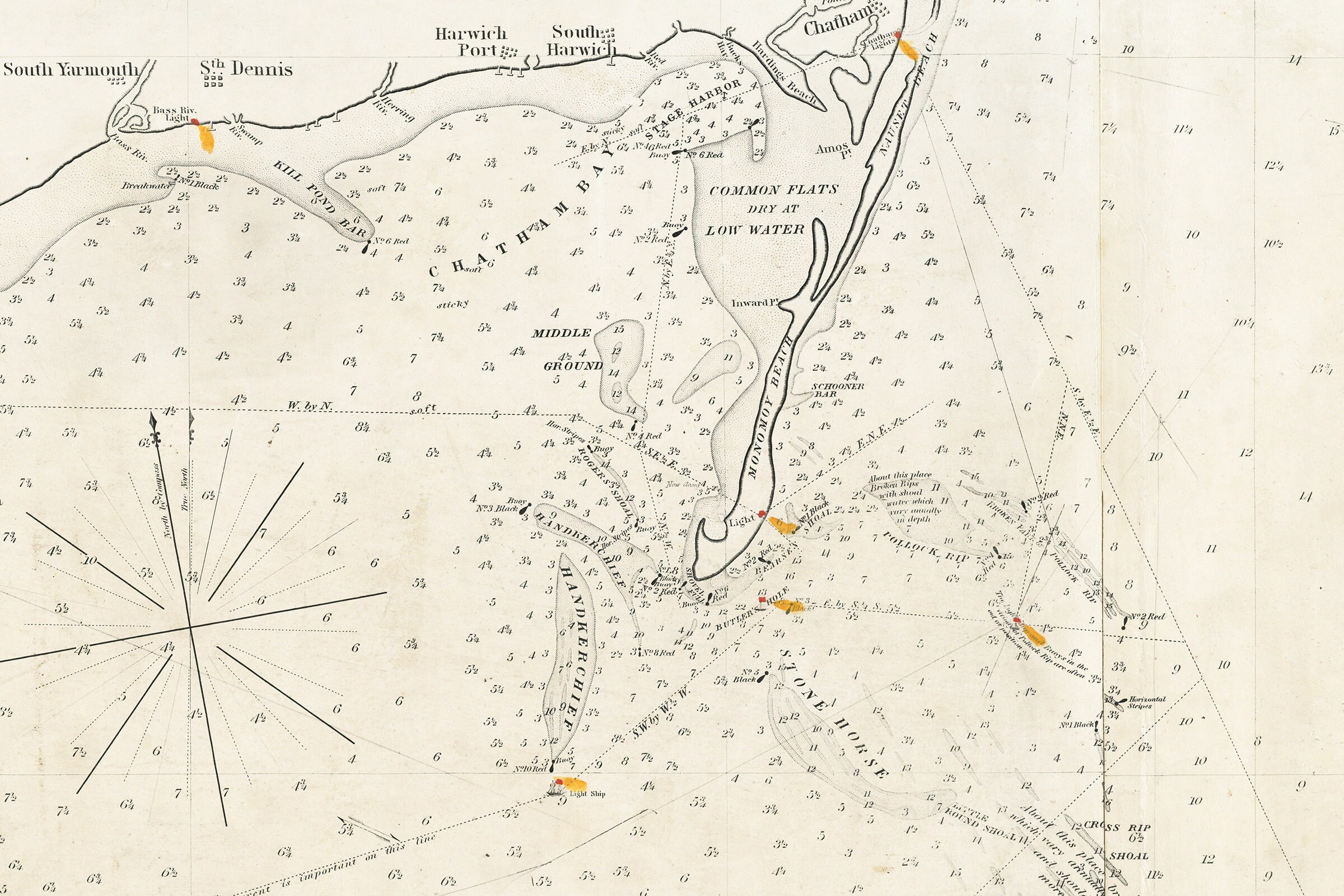 1874 Nautical Chart of Vineyard Sound and Nantucket Shoals - Etsy