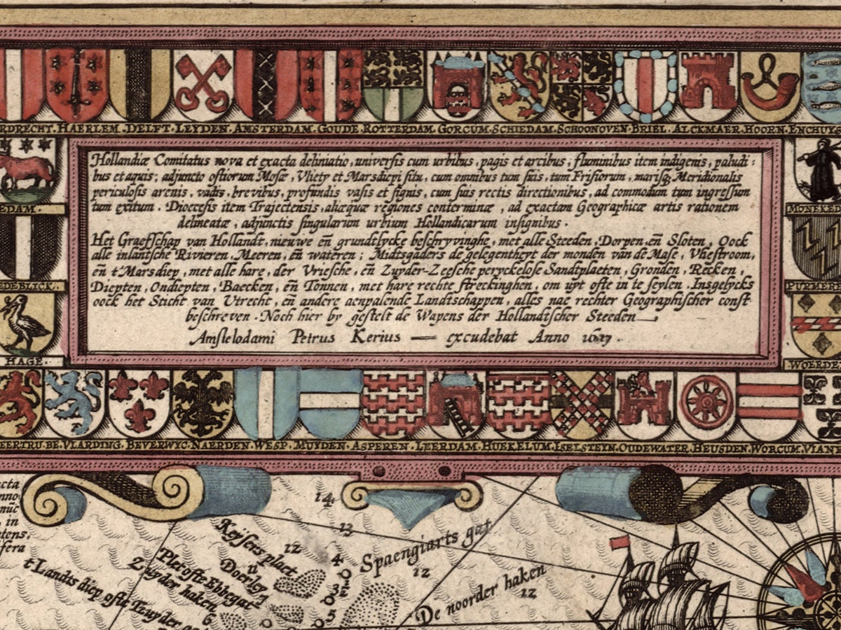 1622 Map of Holland - Etsy