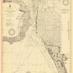 Nautical Chart of Buffalo Harbor 1921 - Etsy