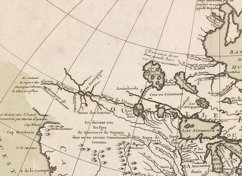 1743 Map of North America - Etsy