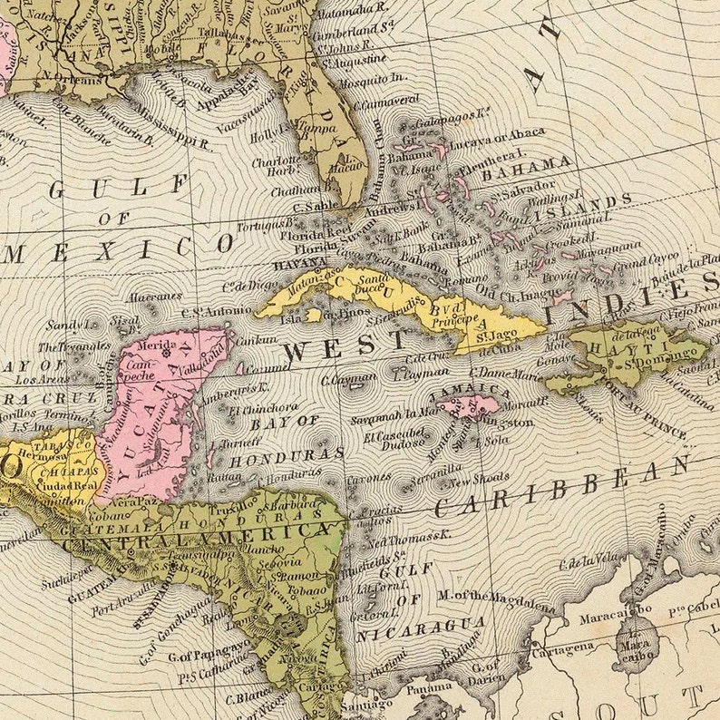 1846 Map of North America - Etsy