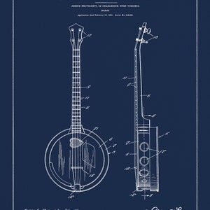 Banjo Patent Print - Etsy