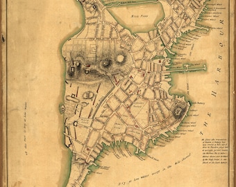 Boston Map 1775 | Etsy
