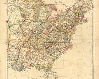Map of the Middle United States of America 1818 SKU 0172 - Etsy