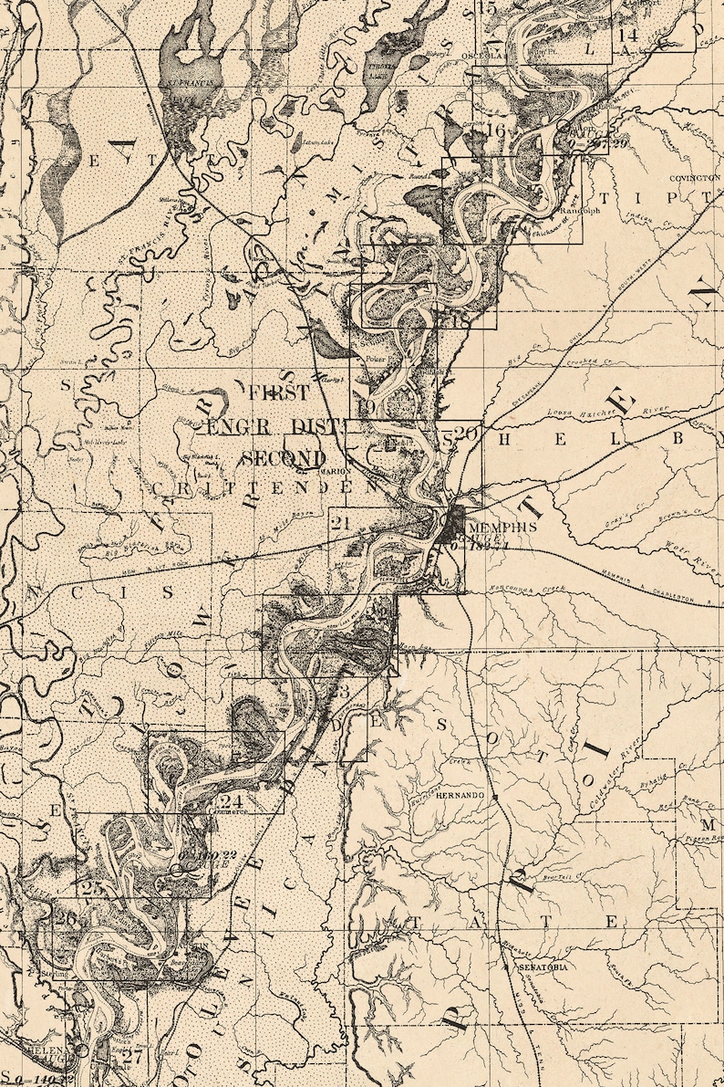 1879 Map of the Mississippi River - Etsy