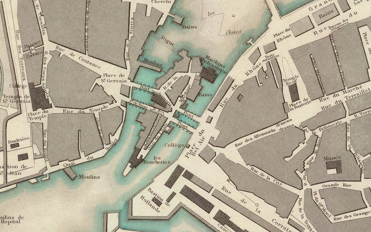 1841 Map of Geneva, Switzerland - Etsy