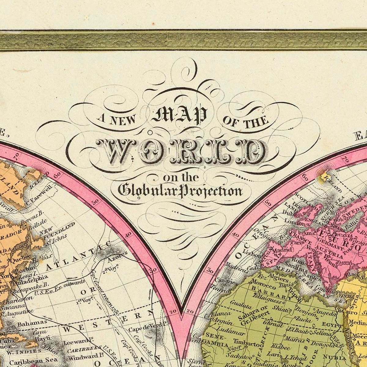 1846 Map of the World - Etsy