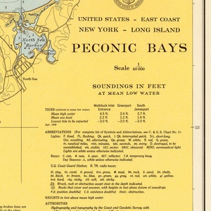 1949 Nautical Chart of Peconic Bay - Etsy