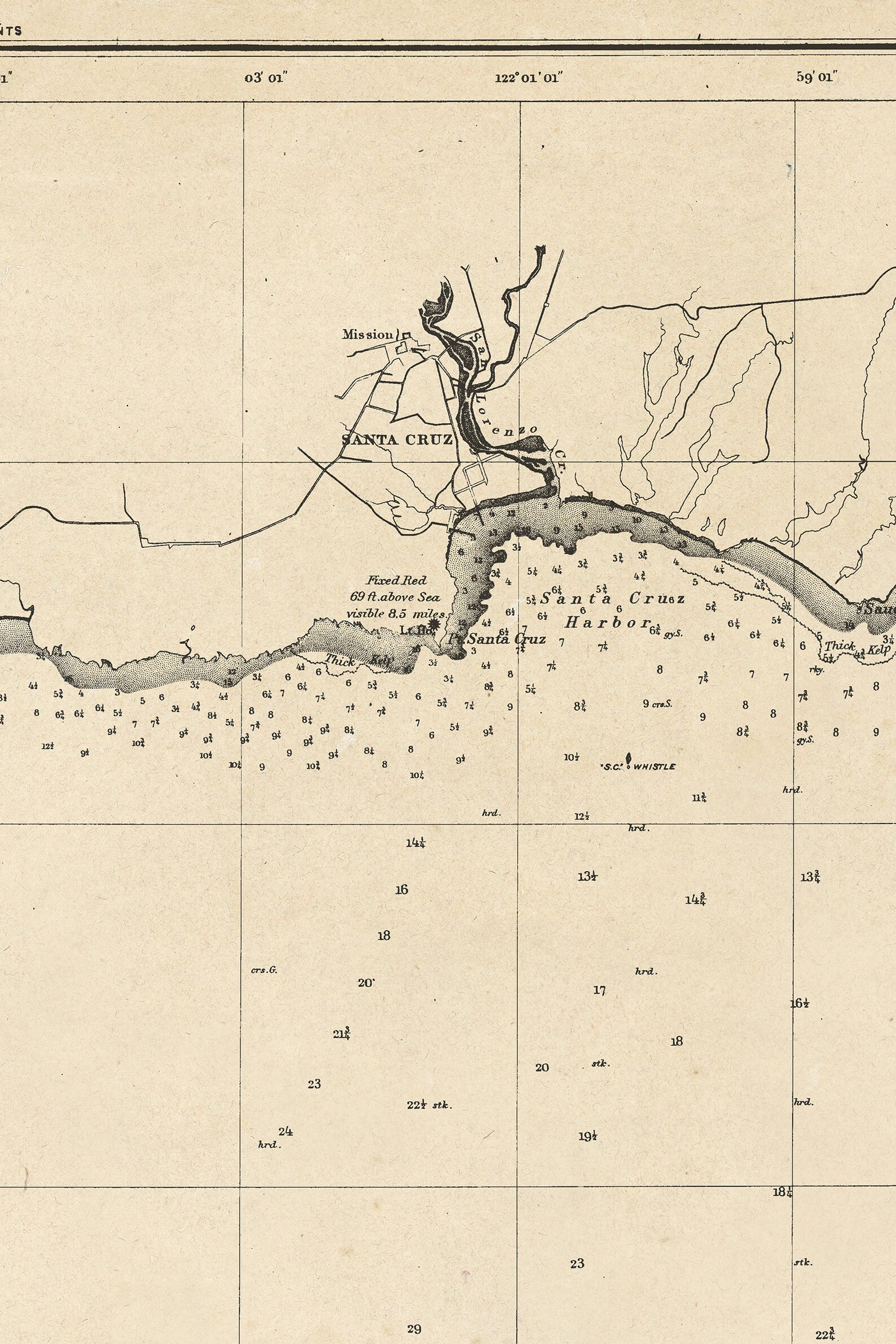 Nautical Chart of Monterey Bay, California - Etsy