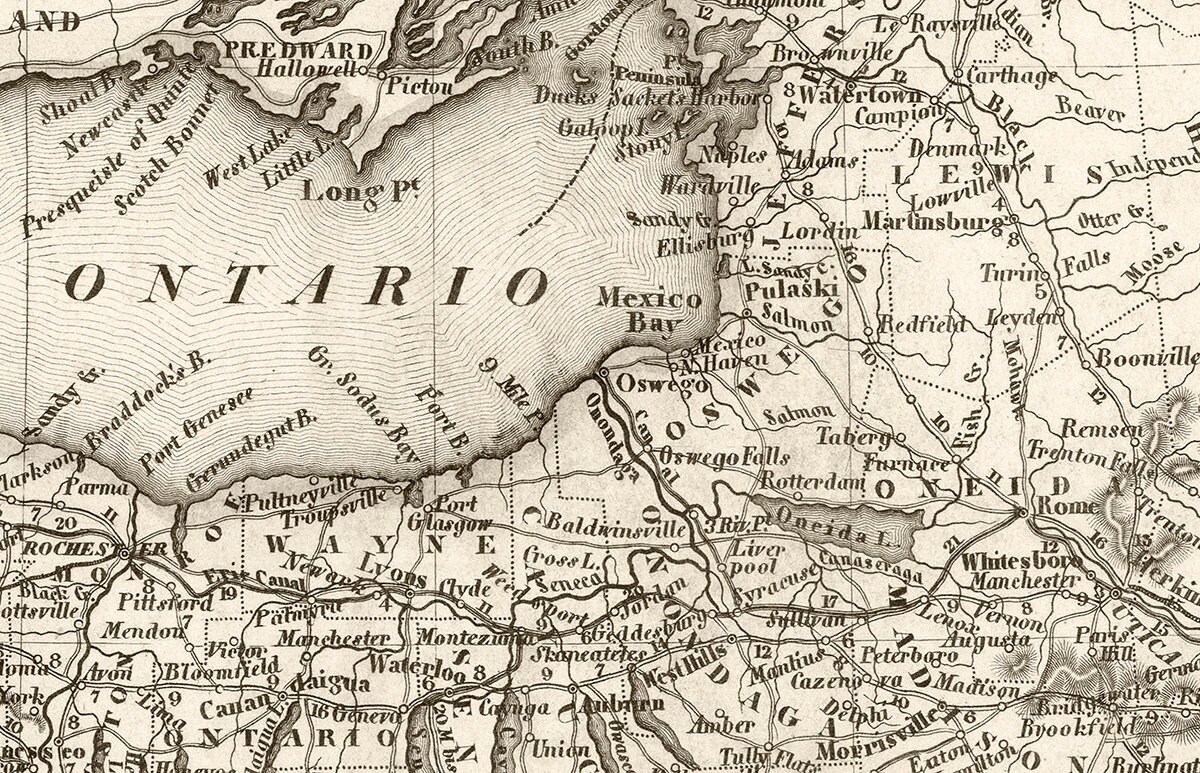 1844 Map of New York State - Etsy