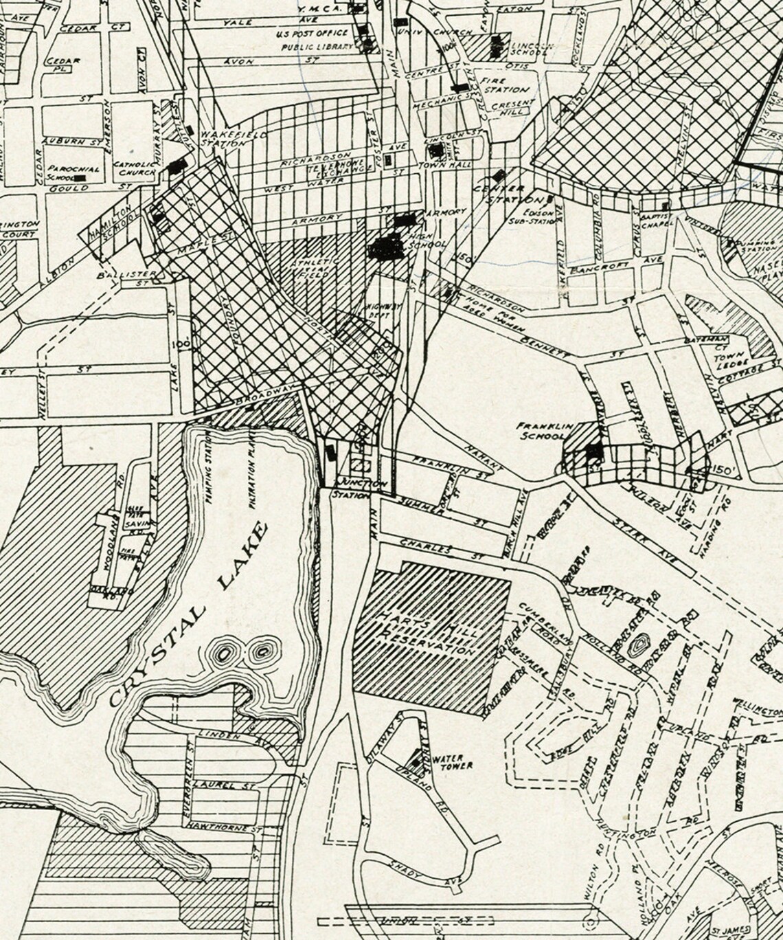 1946 Map of Wakefield, Massachusetts - Etsy