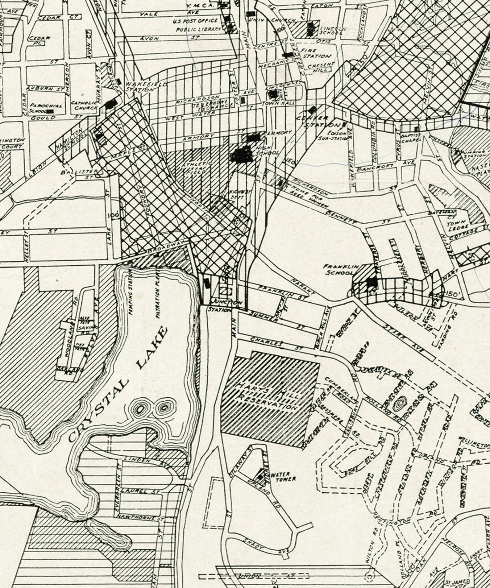 1946 Map of Wakefield, Massachusetts - Etsy