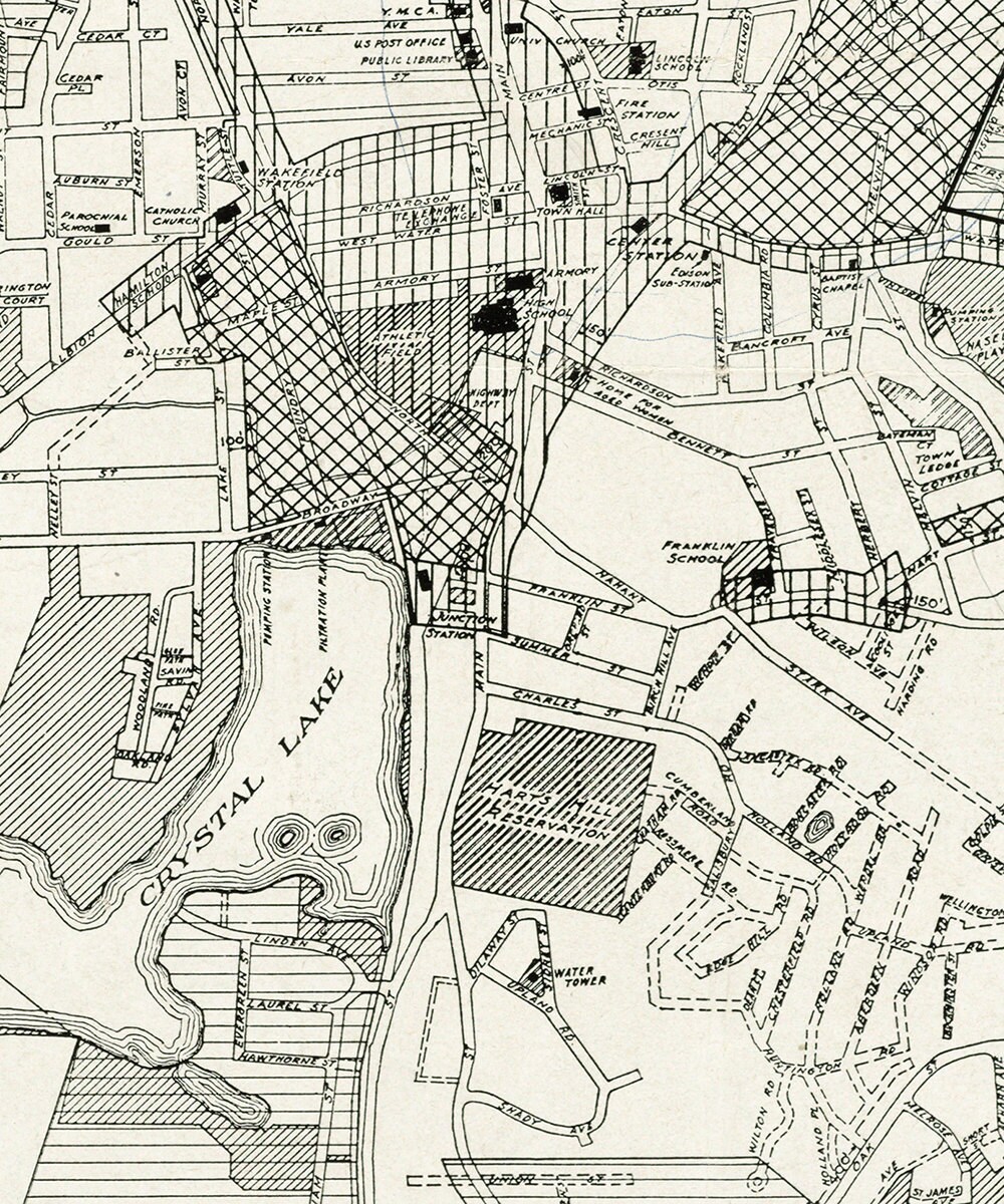 1946 Map of Wakefield, Massachusetts - Etsy