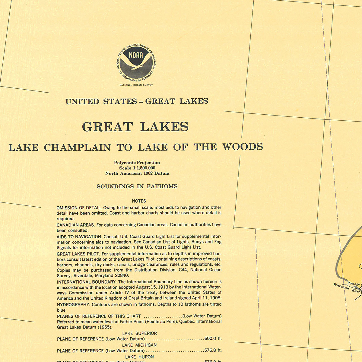 1975 Nautical Chart of the Great Lakes - Etsy
