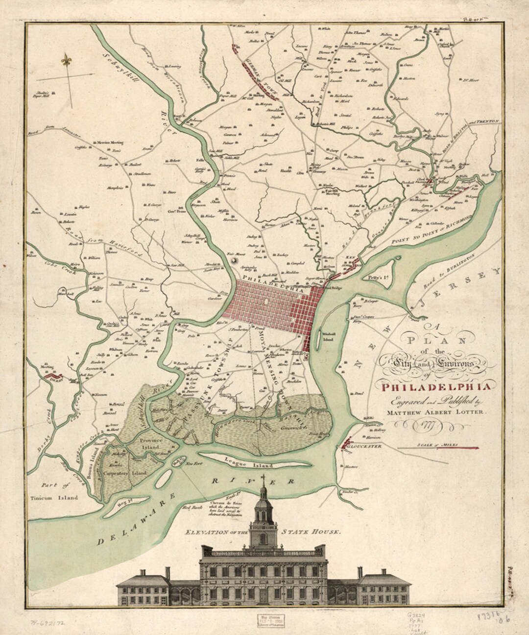 1777 Map of Philadelphia - Etsy