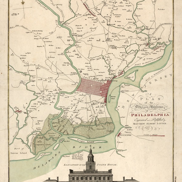1777 Map of America - Etsy