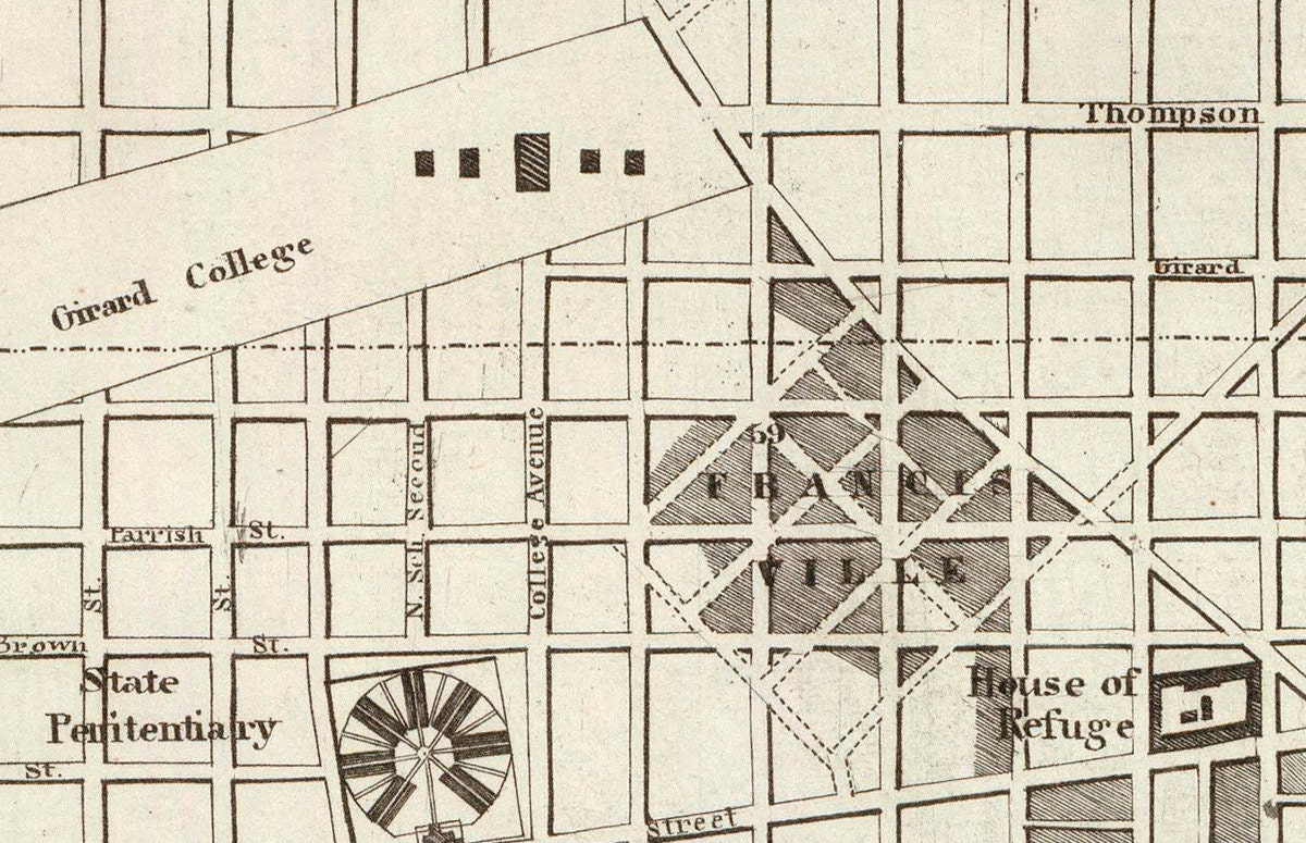 1860 Map of Philadelphia - Etsy