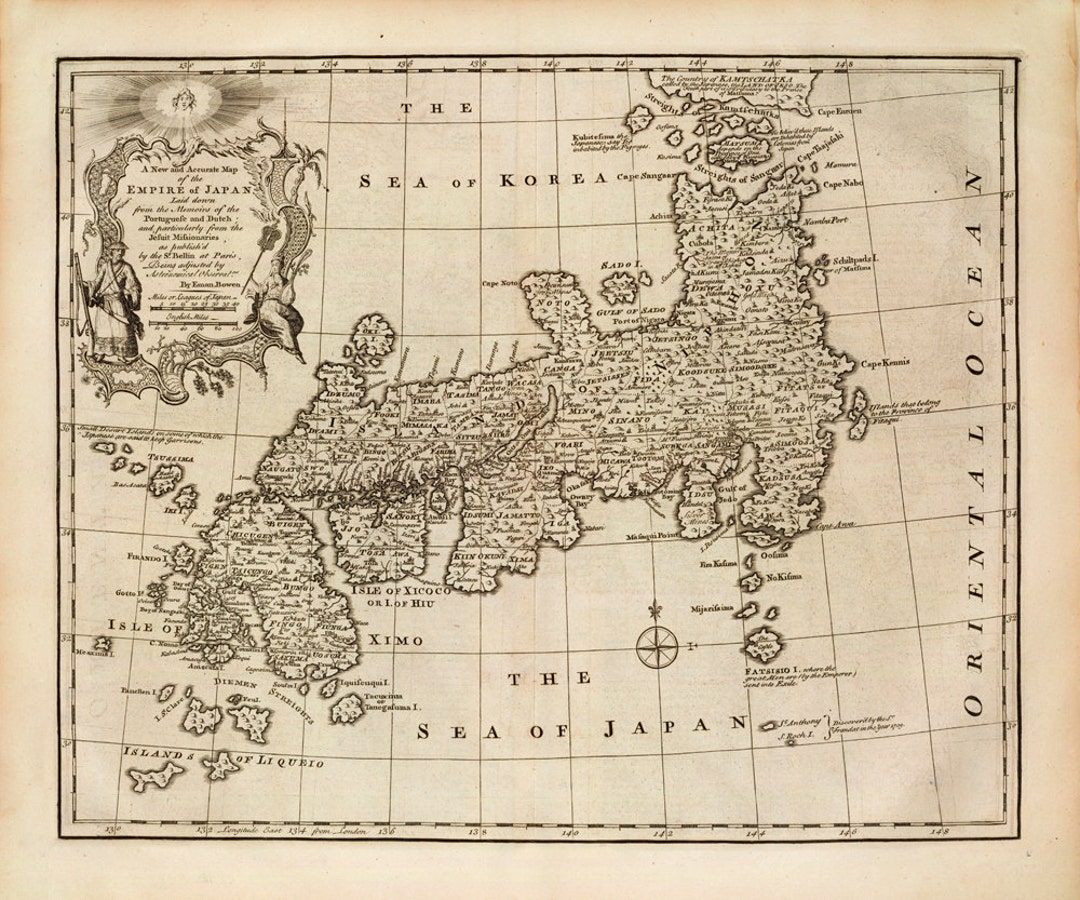 1747 Map of Japan - Etsy