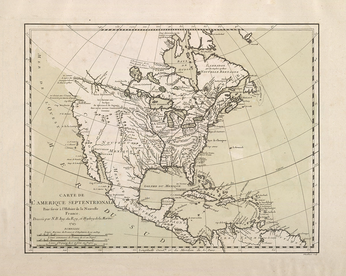 1743 Map of North America - Etsy